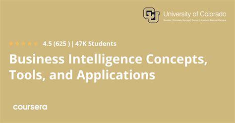 Business Intelligence Concepts Tools And Applications Coursera