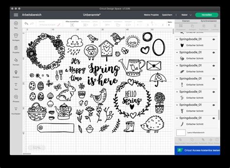 spring doodle bundle svg plotter file rabbit bird garden easter