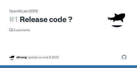 Release Code · Issue 1 · Opengvlabddps · Github