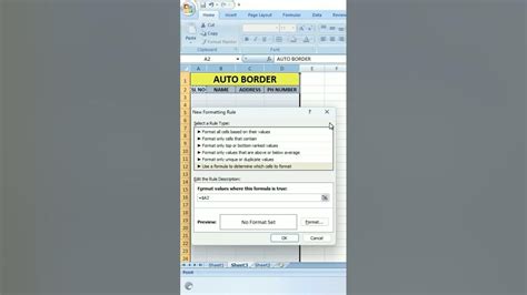auto border apply।।excel super tricks excel youtube