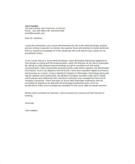 FREE 8 Web Developer Cover Letter Templates In MS Word PDF
