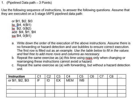 Solved 1 Pipelined Data Path 3 Points Use The Following