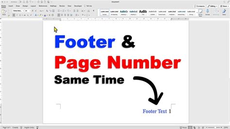 How To Add Footer And Page Number At The Same Time Youtube