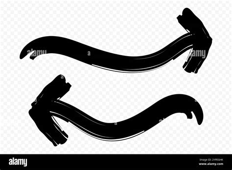 Vector Hand Drawn Curvy Arrows In Grunge Effect On Transparent Background Stock Vector Image