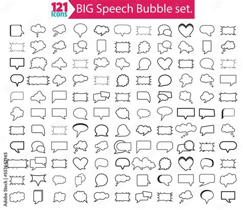 Speech Bubble set. Comic speech bubbles. Talk bubble. Cloud speech bubbles collection. vector ...