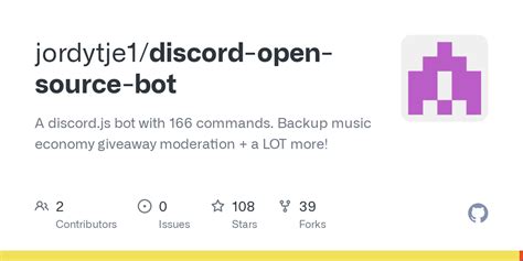 Github Jordytje Discord Open Source A Discord Js With Commands Backup Music