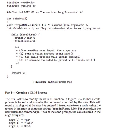 the next task is to modify the shell interface