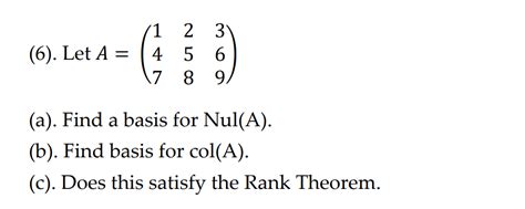 Solved Let A A Find A Basis Chegg Com