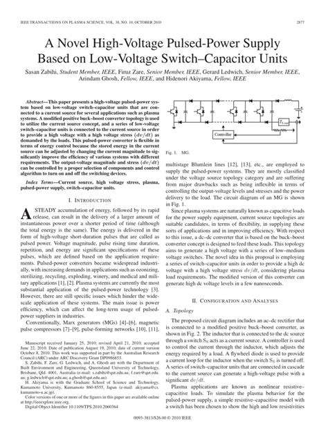 Pdf A Novel High Voltage Pulsed Power Supply Based On Low Voltage Switchcapacitor Units