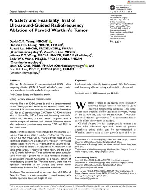 A Safety And Feasibility Trial Of Ultrasound‐guided Radiofrequency Ablation Pdf Surgery