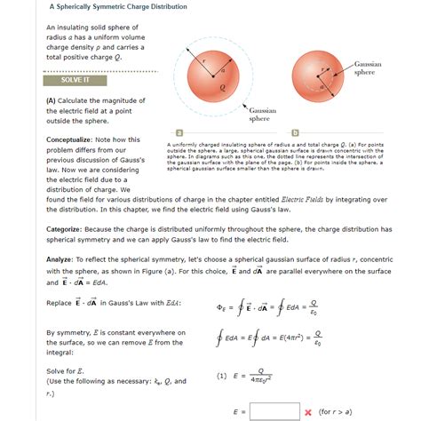 Solved A Spherically Symmetric Charge Distribution An Ins