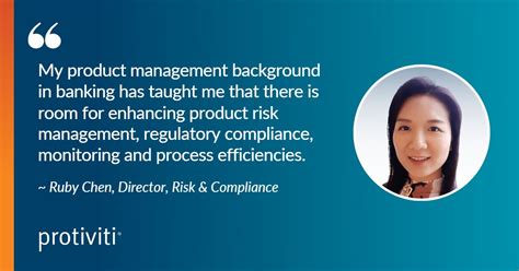 Ruby Chen A Director In Our Risk And Compliance Division Is A Well Rounded Person With A