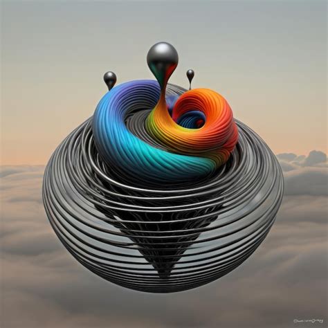 Premium Photo Colorful Object Floating Above Clouds In The Sky