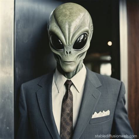 Alien Wearing Suit Prompts Stable Diffusion Online