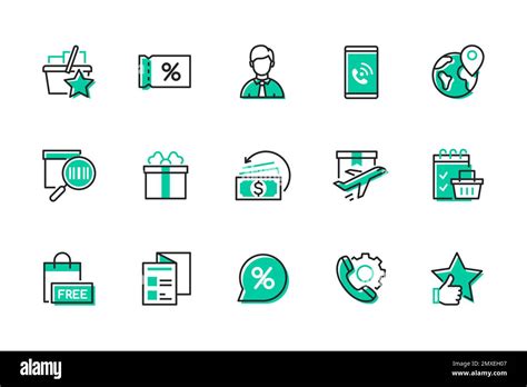 Purchase And Delivery Of Goods Set Of Line Design Style Icons Stock Vector Image And Art Alamy