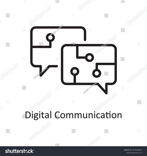 Digital Communication Vector Outline Icon Design Stock Vector Royalty Digital Communication Vector Outline Icon Design Stock Vector Royalty