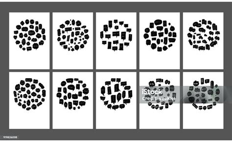 거품 낙서 그림 원형 양식 A4 종이 벽지 배경 선 스케치 스타일 설정된 Eps10 공란에 대한 스톡 벡터 아트 및 기타 이미지