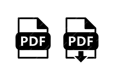 premium vector pdf file format black icon download pdf document sign