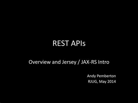 Rjug Rest Api Jax Rs Overview Ppt