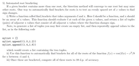 5 Automated Root Bracketing If A Given Bracket