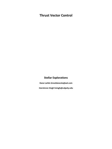 thrust vector control pdf rocket thrust