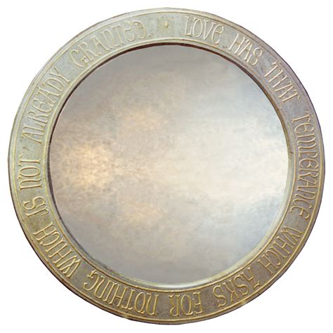 Round Temperance Script Mirror Decorative Artefacts