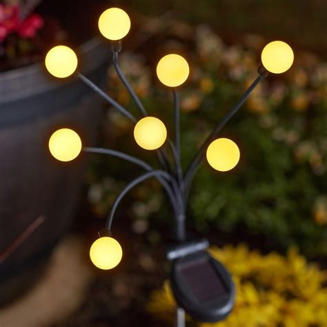 Solar 8 Stem Glo Globes By Smart Solar Warm White Solar Stake