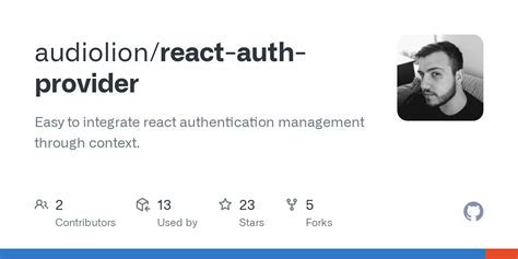 Github Audiolionreact Auth Provider Easy To Integrate React