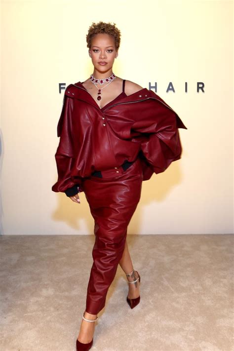 Rihanna Kicks Off Her Natural Curls Era In The Hottest Leather Set
