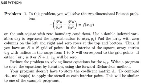 In This Problem You Will Solve The Two Dimensional