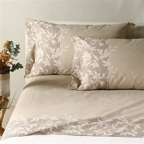 Caleffi Completo Lenzuola Evergreen Floreale Matrimoniale Naturale Amazon It Casa E Cucina