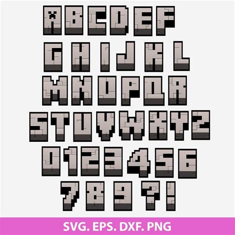 Minecraft Font Numbers Font Numbers Pixel Minecraft Font Png