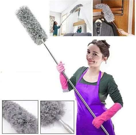 Extendable Microfiber Duster Feather Duster With Extra Long 100 Inches Telescopic Pole And