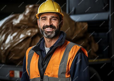 Premium Photo Efficient Garbage Collector On Solid Blue Background