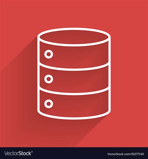 White Line Server Data Web Hosting Icon Isolated Vector Image