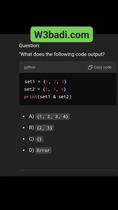 Python Quiz Set Operationspythonsets Advancedpython