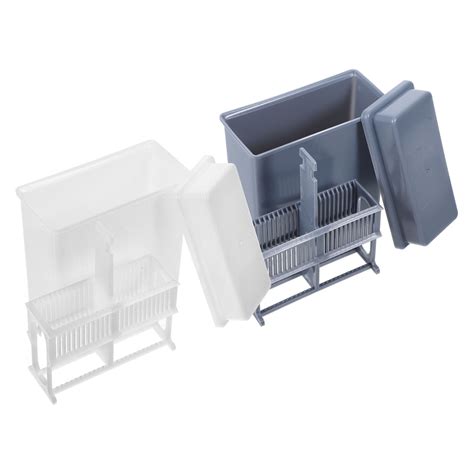 Ibasetoy 2pcs Microscope Slide Storage Container Plastic Staining Jar For Research And Lab