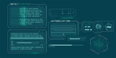 Premium Vector Data Decoding Program Screen With Authorization Window