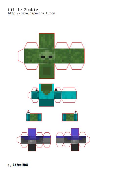 Minecraft Papercraft Zombie