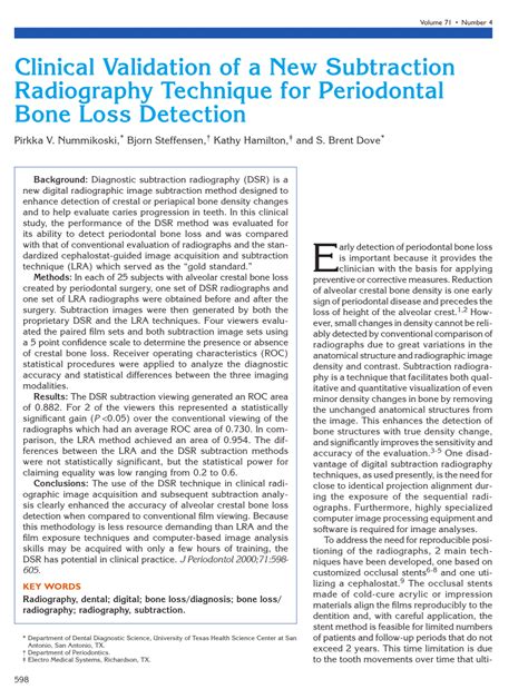 pdf clinical validation of a new subtraction radiography technique
