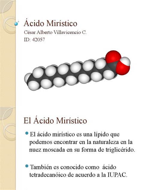 Ácido Mirístico Pdf Compuestos Orgánicos Biología