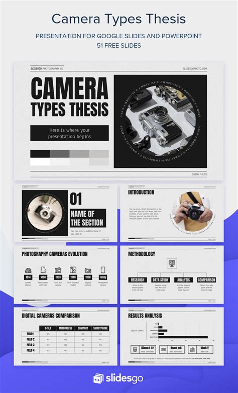Camera Types Thesis Google Slides PowerPoint Template