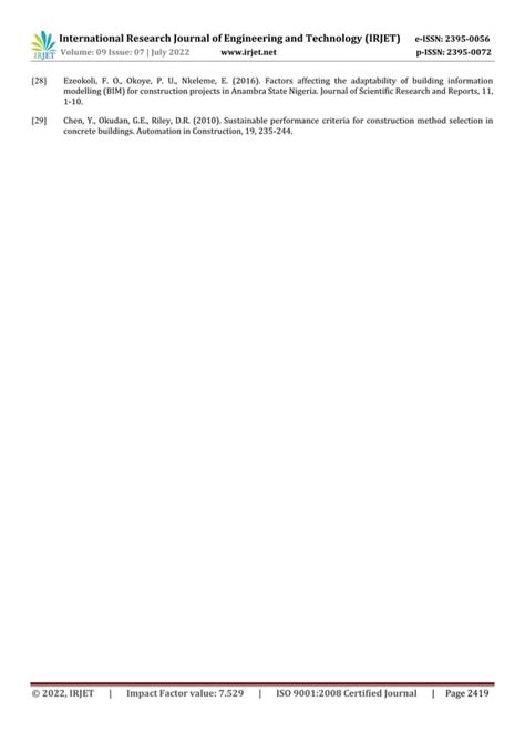 An Analysis Of Building Information Modeling Bim Usage In Nigerian Construction Industry Pdf