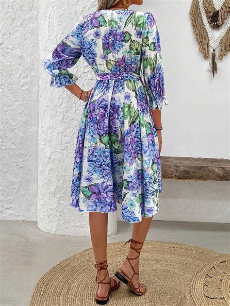 Rochie Scurta Dea Alba Cu Print Floral Mov Iuliashop