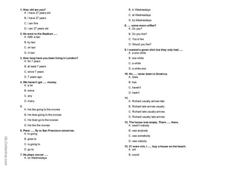 Multiple Choice Test