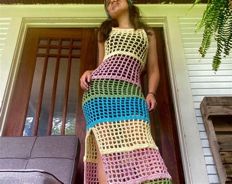 Candy Mesh Maxi Dress Pattern Etsy Uk