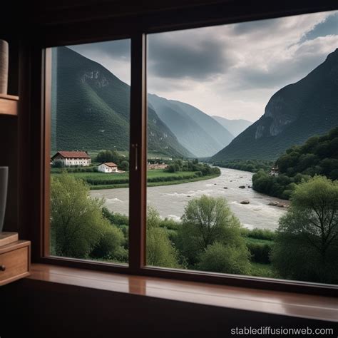 Scenic Riverfront House Stable Diffusion Online