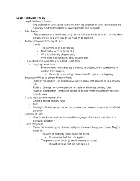 Legal Positivism Theory Intro To Legal Studies Legal Positivism