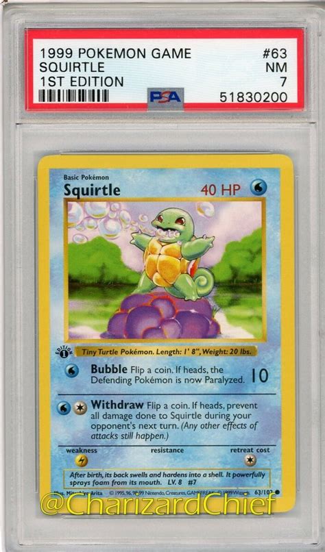 Original Squirtle Card A Squirtle Clk 001032 Pokemon Card Game