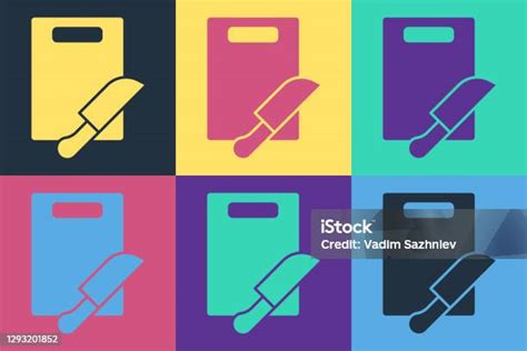 컬러 배경에 고립 된 팝 아트 도마와 칼 아이콘 도마 기호를 도마 칼 붙이 기호 벡터 가정 생활에 대한 스톡 벡터 아트 및 기타 이미지 가정 생활 가정 주방 가정의